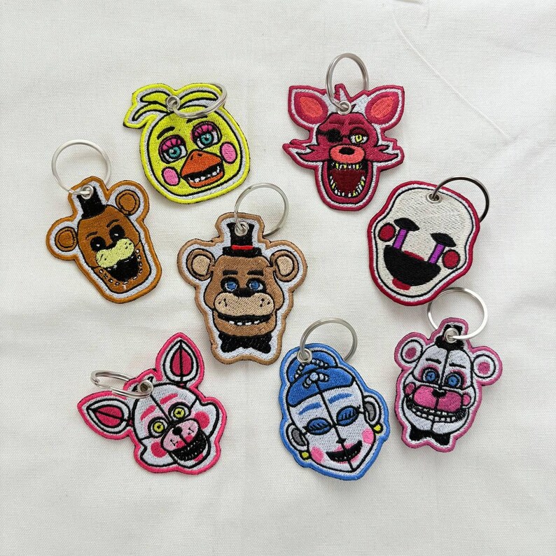 Toy Animatronics Five Nights at Freddys Halloween Embroidered Keychain ...