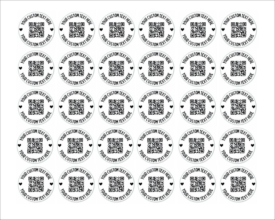 Custom Round QR Code Stickers – Packs of 25, 50, or 100 Personalized ...