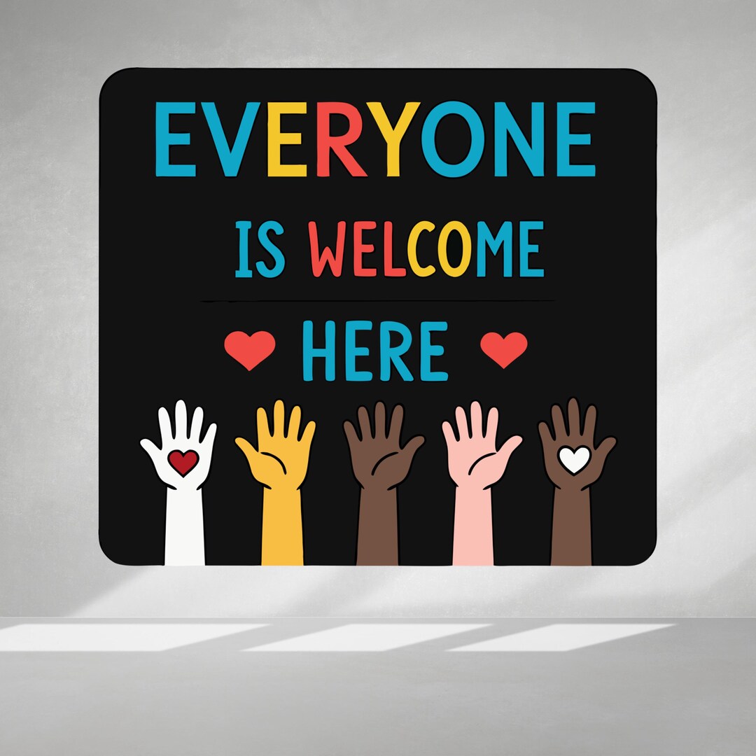 Everyone is Welcome Here Inclusive Vinyl Decal Diversity Sticker ...