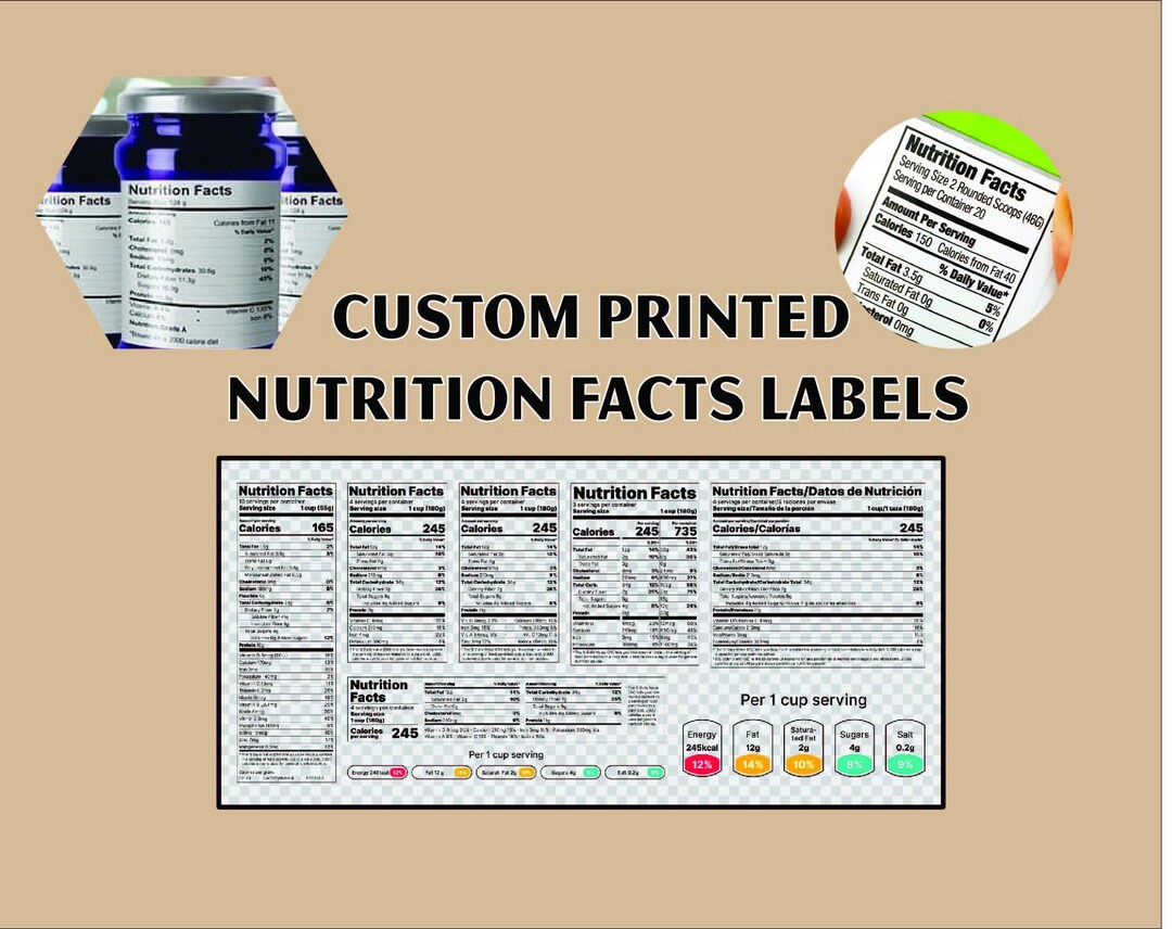 Custom Nutrition Facts Polyurethane Labels – Fully Customizable ...