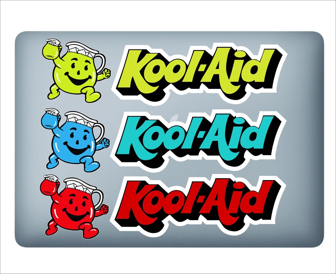 Retro Kool-aid Man Decal Pack – Vintage Kool-aid Logo Stickers in Red ...