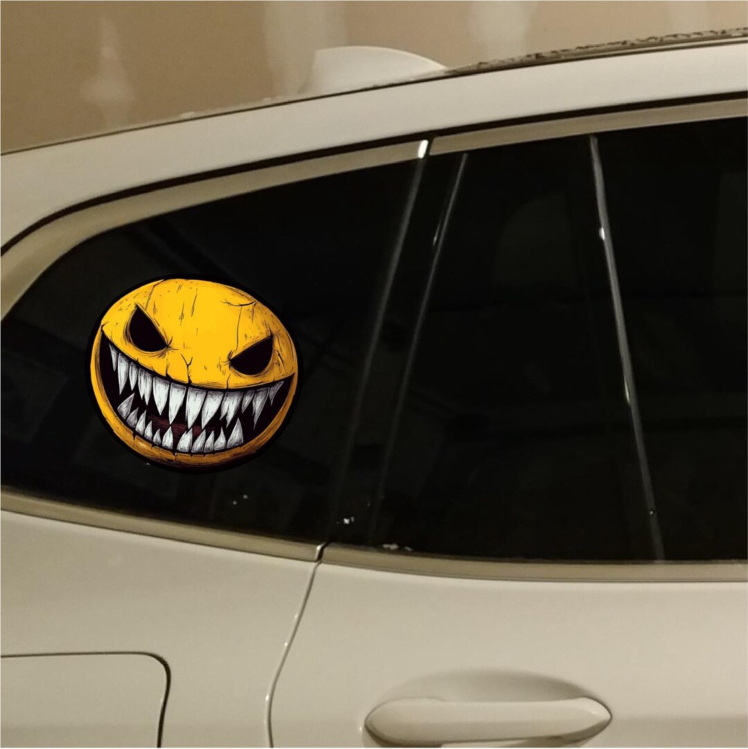 Menacing Grin Reflective Vinyl Decal UV Resistant, Weatherproof, Long ...