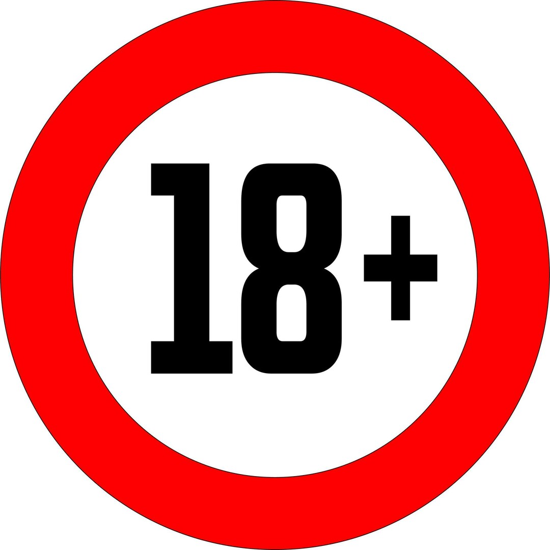 18+ Warning Sticker | Age Restricted Symbol Decal | Adults Only Label ...