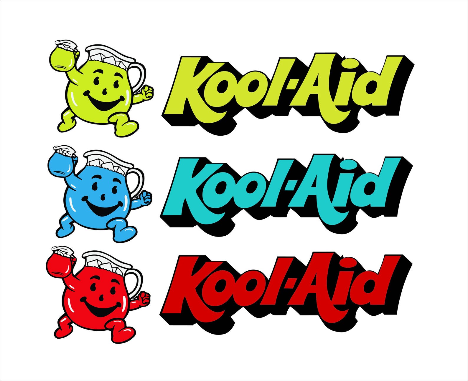 Retro Kool-aid Man Decal Pack – Vintage Kool-aid Logo Stickers in Red ...