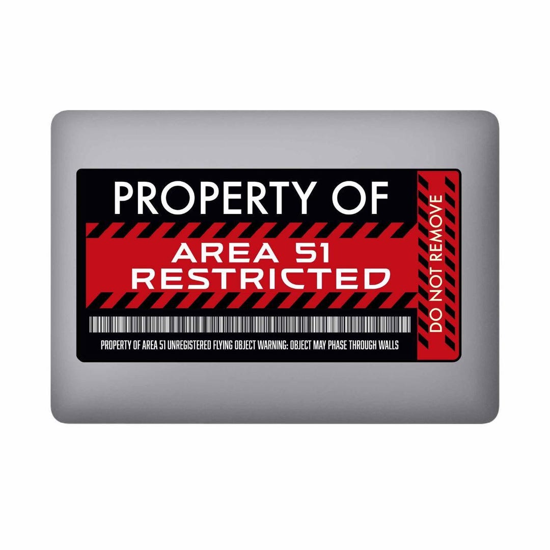 Area 51 Alien Sticker Pack | Sci-fi Restricted Decals | 6 Waterproof ...