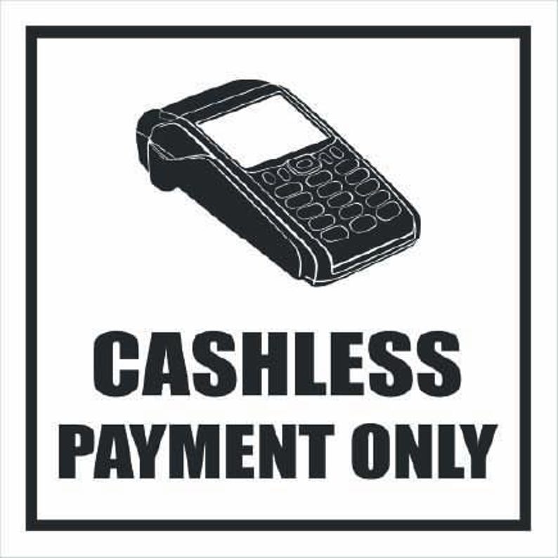Cashless Payment Only Decal – Durable Vinyl Sticker for Storefronts ...
