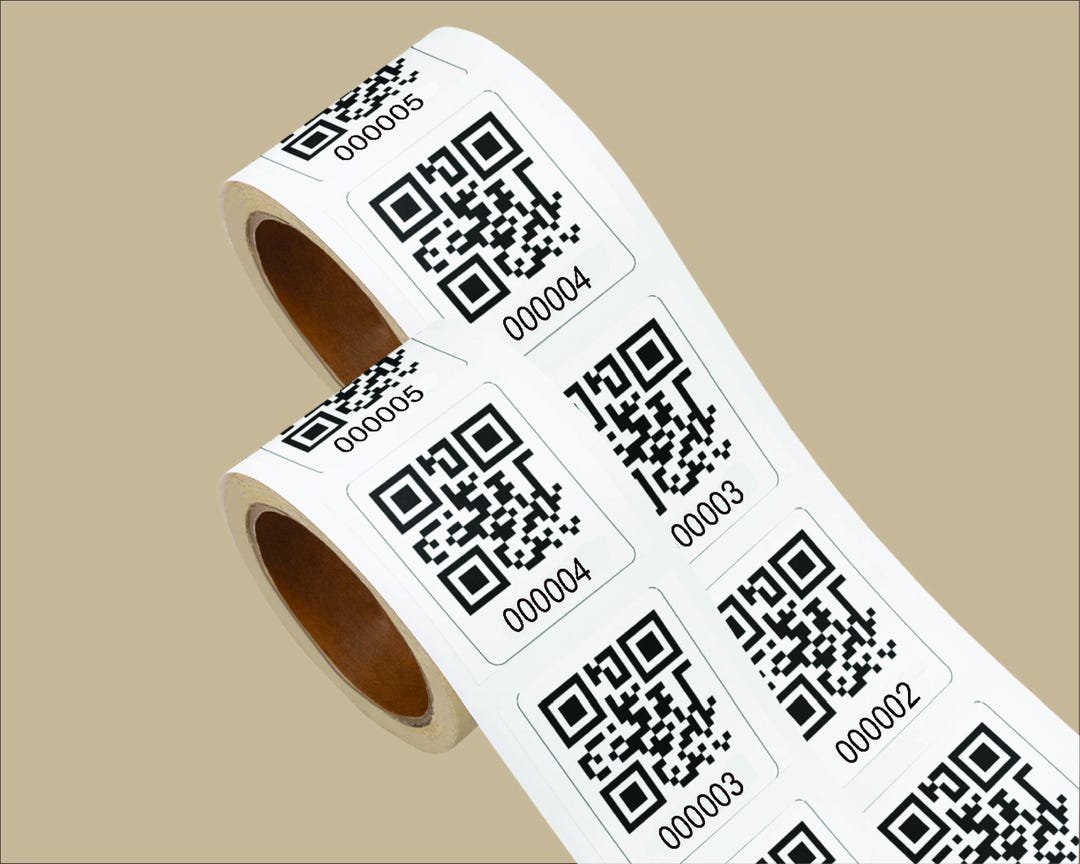 Custom QR Code Roll Labels – Roll of 100 Durable Square Stickers With ...