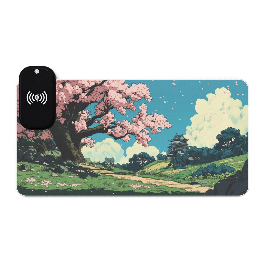 Gaming Mouse Pad, Feudal Japan Design Samurai Desk Mat, LED Desk Pad ...