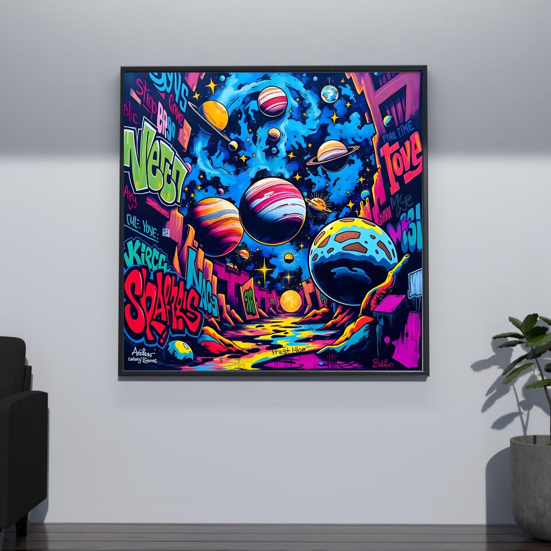 Planets Align Graffiti | Wall Art | Print at Home | Modern Artwork ...