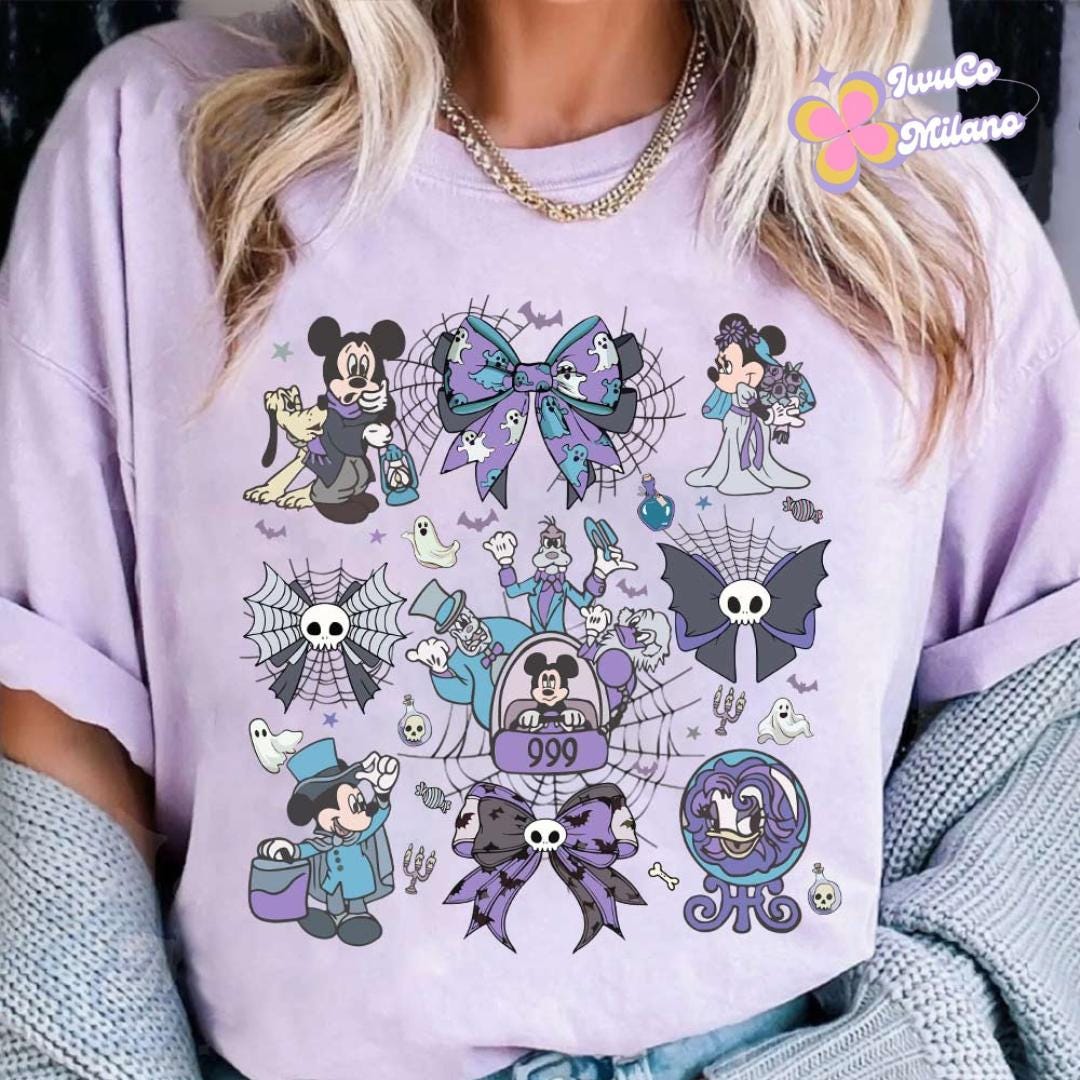 Coquette Bow Mickey and Friends Cosplay Disney Haunted Mansion Shirt ...