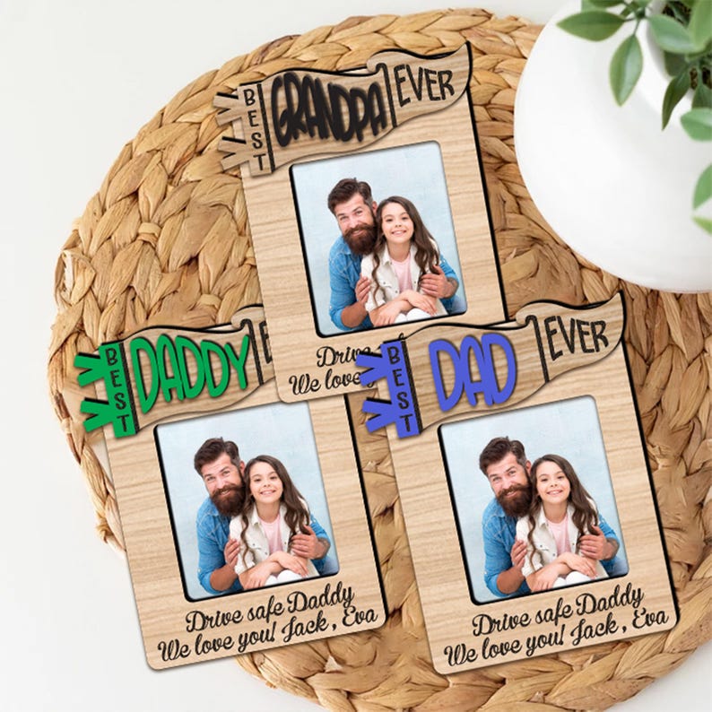 Custom Picture Frame for Dad SVG Laser File, Custom Sun Visor, Father's ...