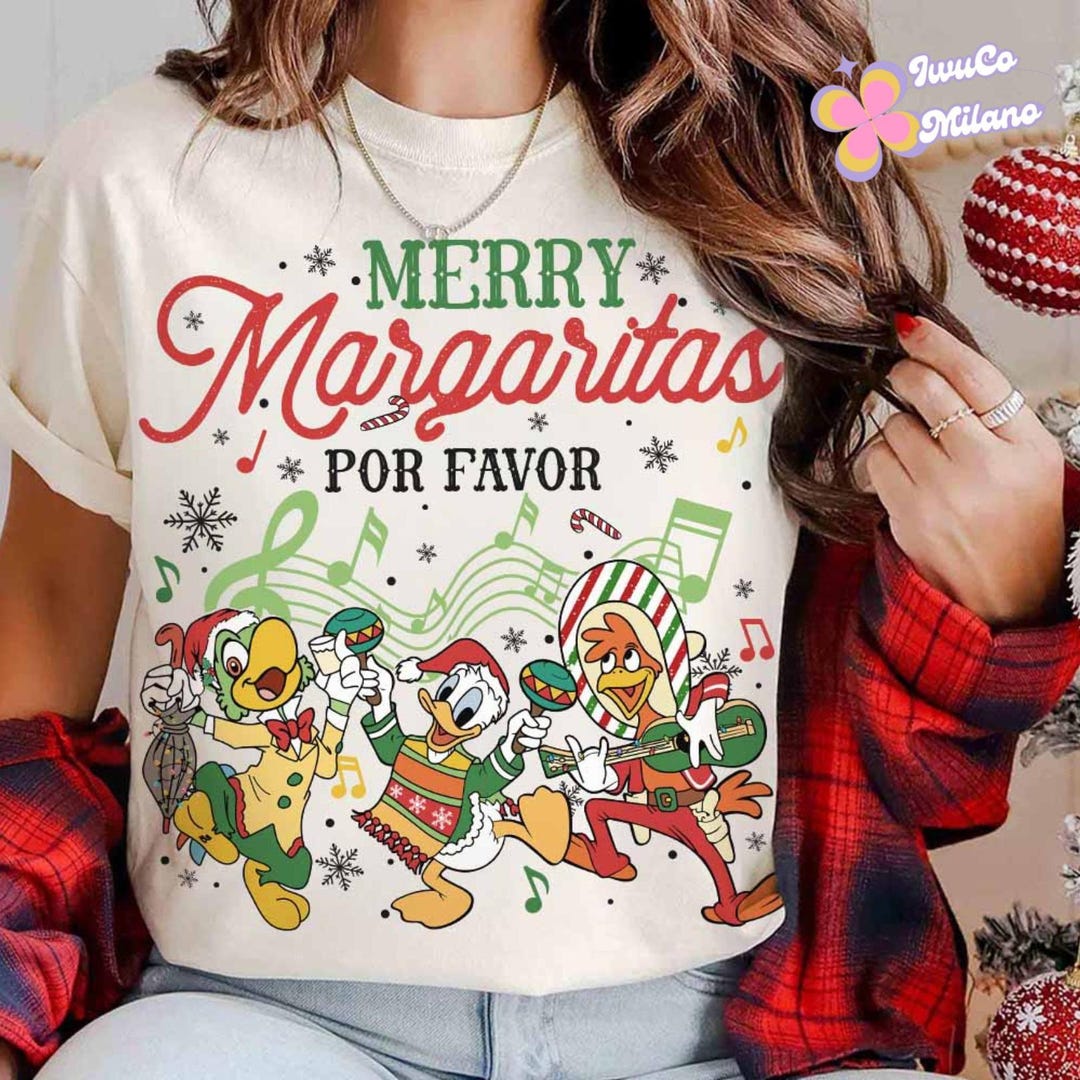 The Three Caballeros Santa Hat Disney Christmas Shirt, Merry Margaritas ...
