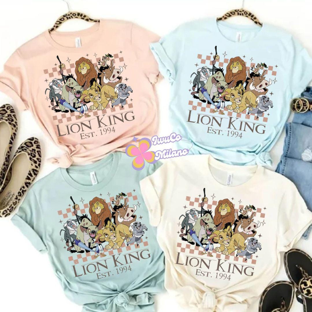 Vintage Checkered Disney the Lion King Est 1994 Shirt, Mufasa Simba ...