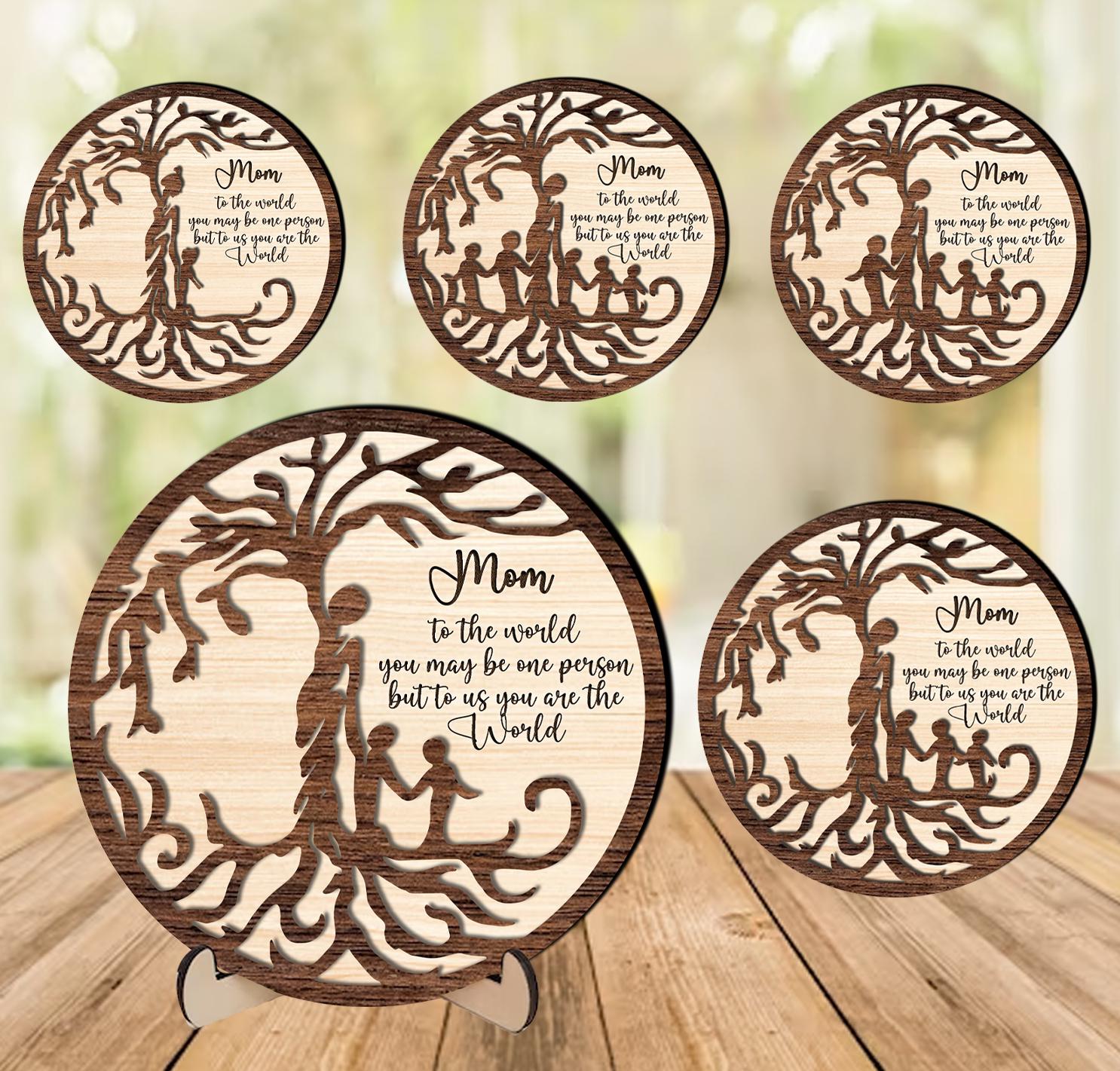 Mother Tree Bundle Svg Laser Cut, Wooden Decorative Stand, Layered Tree ...
