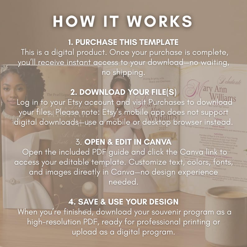 Cotillion Program Template | 32 Page Debutante Ball Program Canva ...