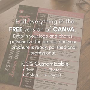 Event Schedule Canva Template | Editable Program Timeline for Community ...