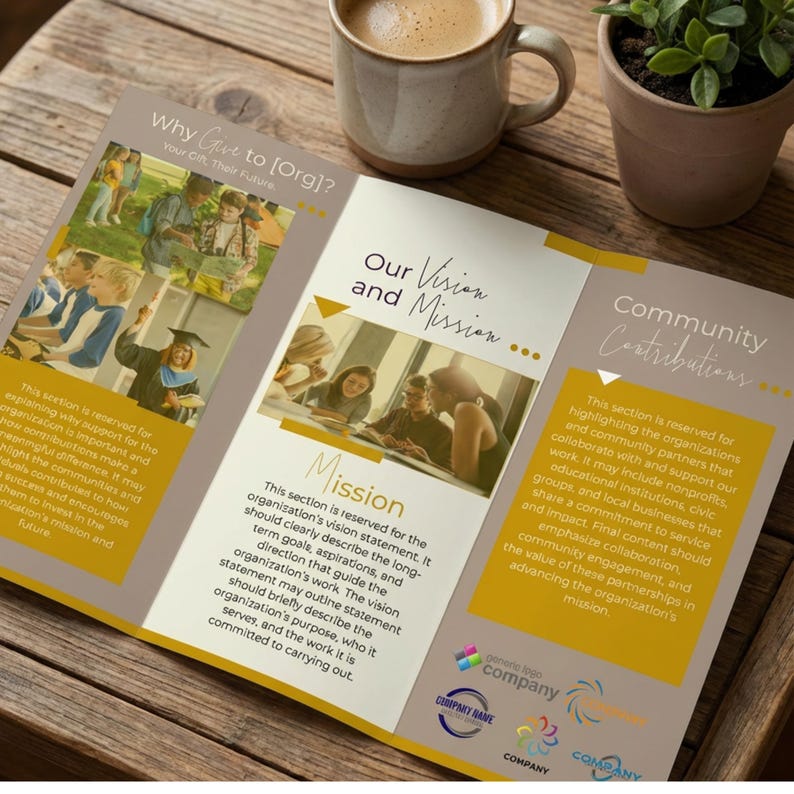 Tri-fold Brochure Canva Template | Editable for Nonprofits & Community ...