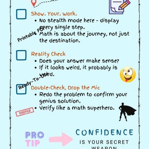 Math Problem Solving Checklist – Printable PDF & Editable Canva ...