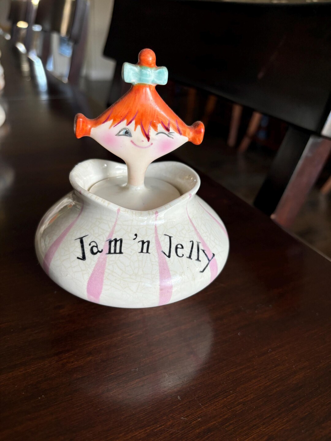 Vintage 1958 Holt Howard Pixie Ware Ceramic Jam N' Jelly Jar With ...