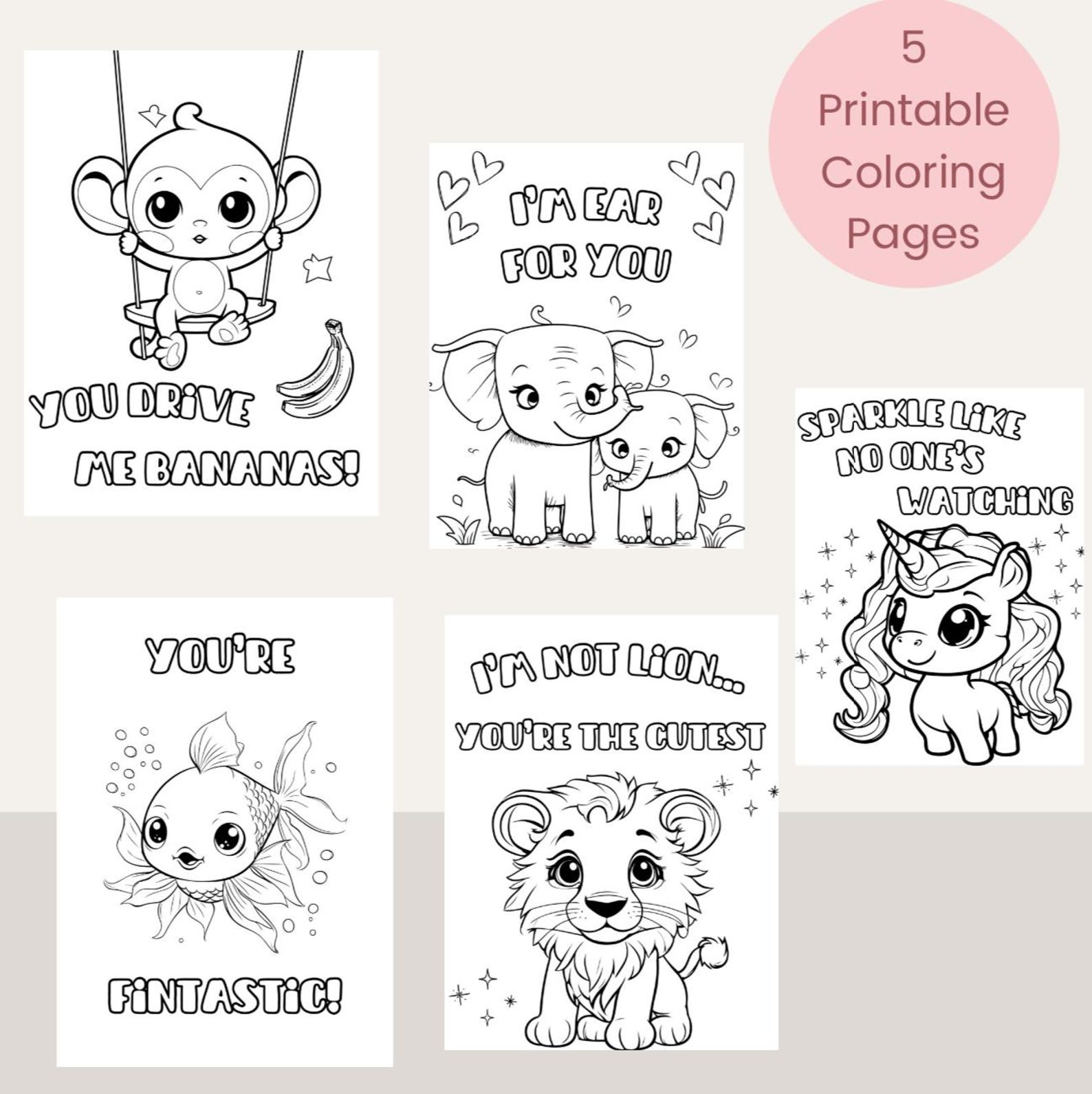 Cute Coloring Pages | Printable | 5 Coloring Pages | Cute Printable ...
