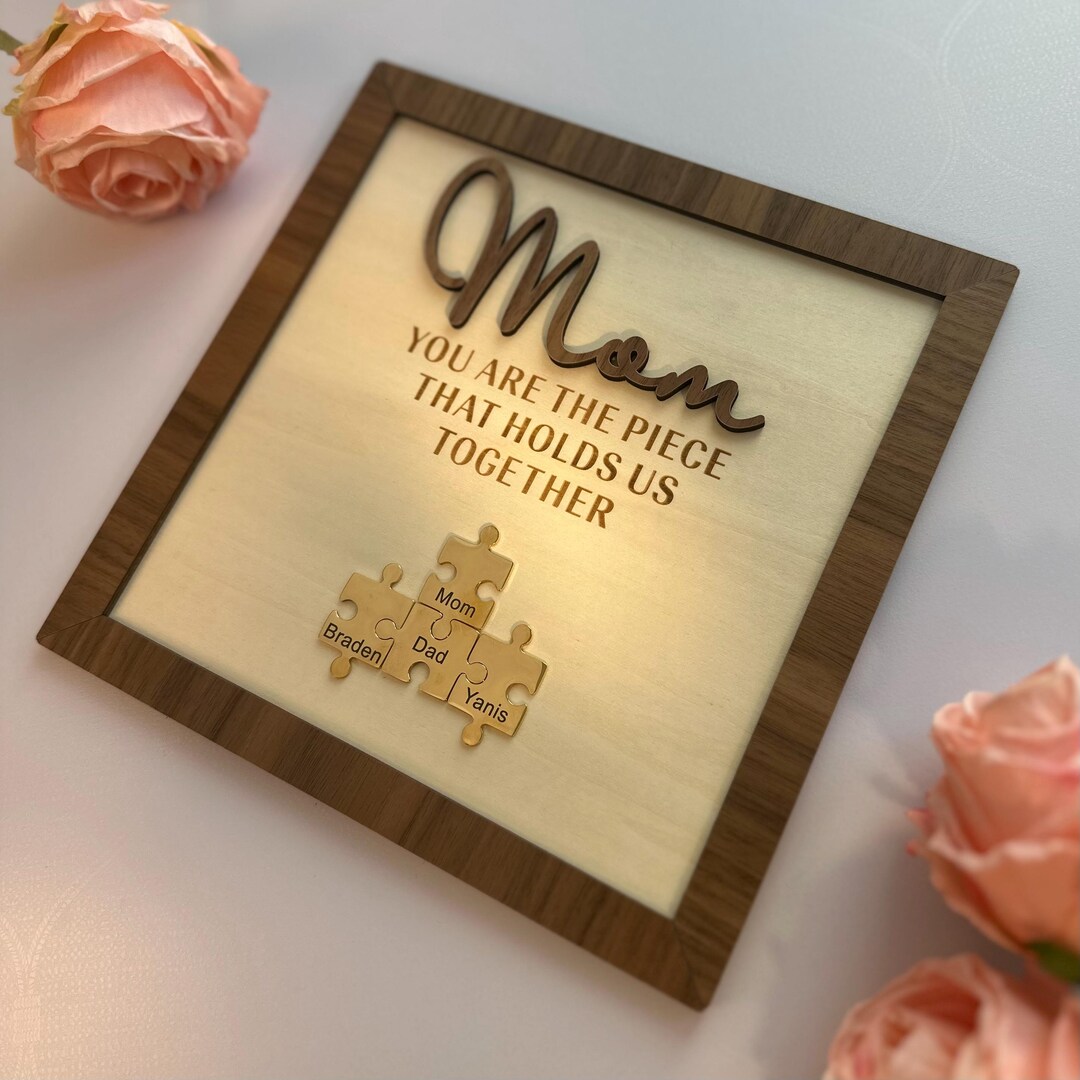 Custom Puzzle Piece Name Sign, Personalized Mother’s Day Gift, Wall ...