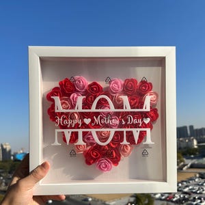 Custom Mom Flower Shadow Box, Gift for Mom Grandma Family Valentine's ...