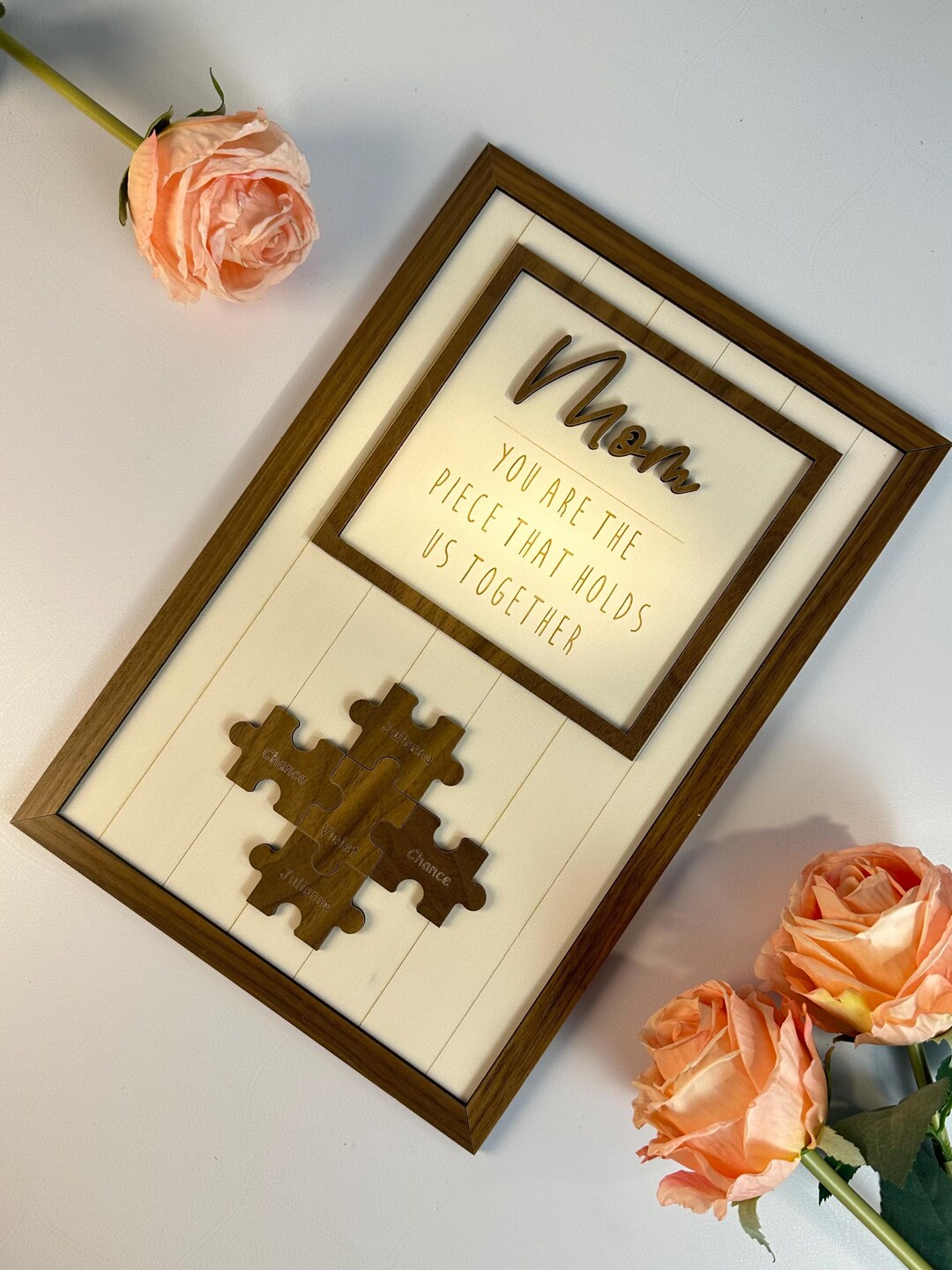 Custom Puzzle Piece Name Sign, Personalized Gift for Mom, Mother’s Day ...