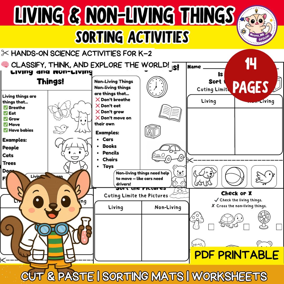 Living & Non-living Things Sorting Activities K–2 Science - Etsy UK