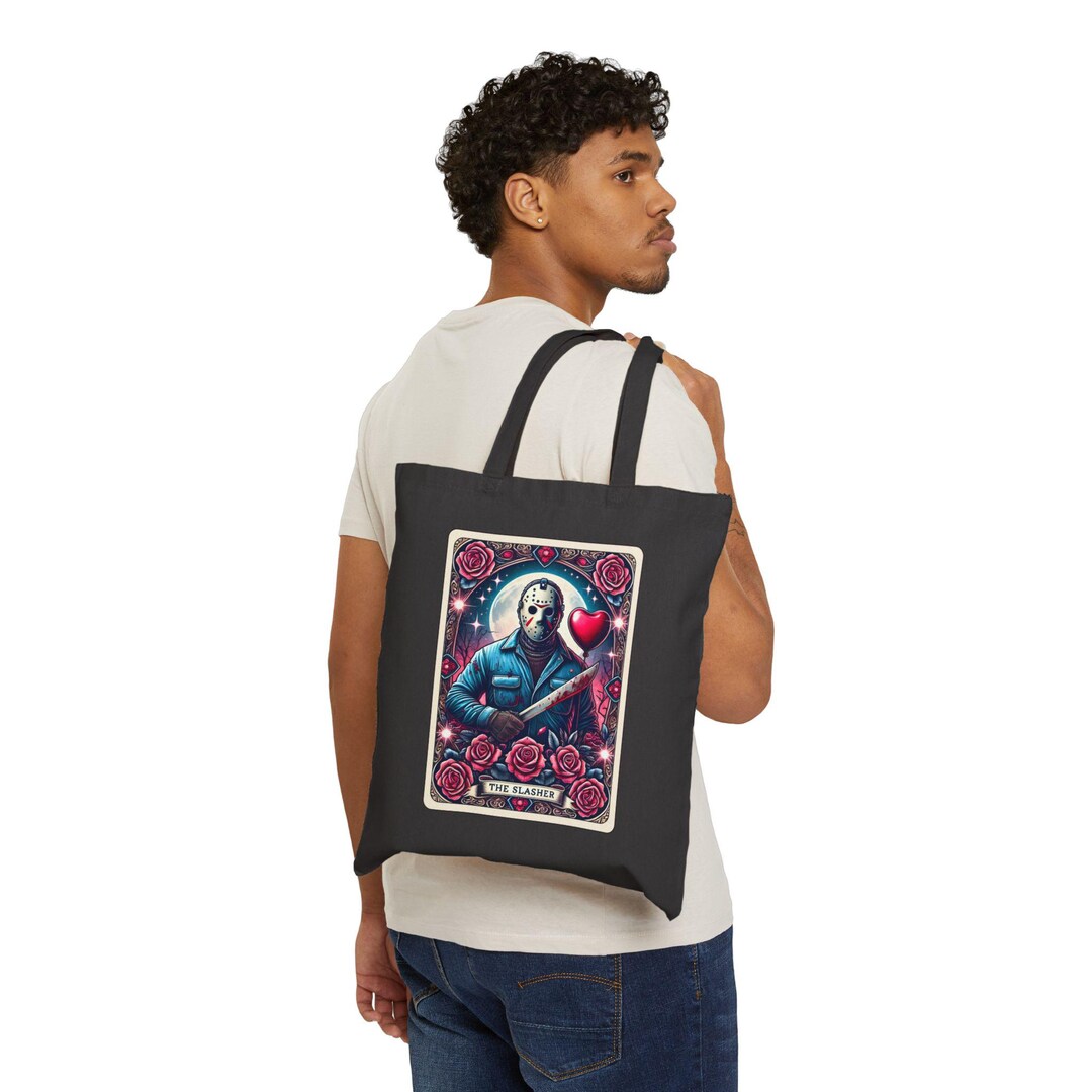 Horror Character Cotton Canvas Tote Bag, Jason Voorhees Slasher ...
