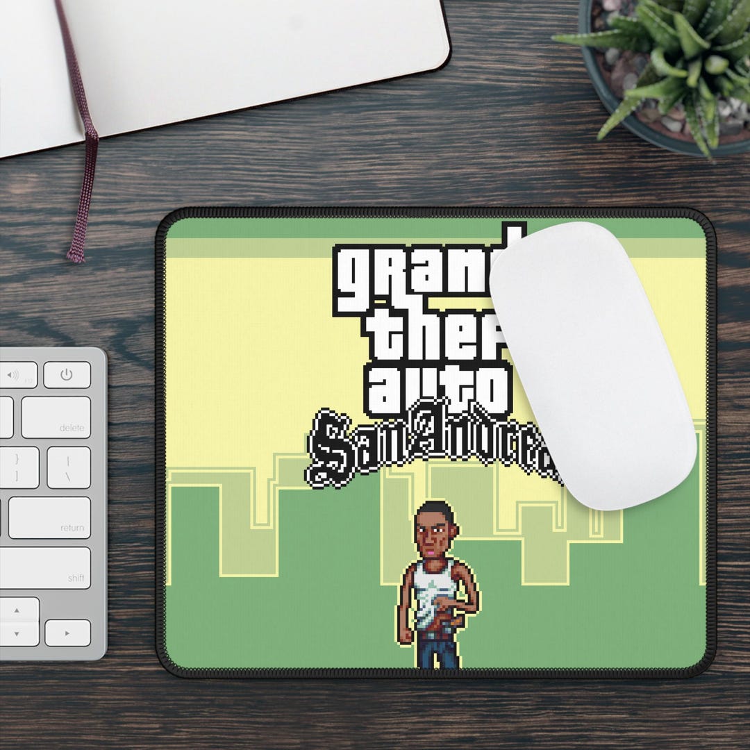 Gaming Mouse Pad for Gamers GTA San Themed Non Slip Base High Precision ...