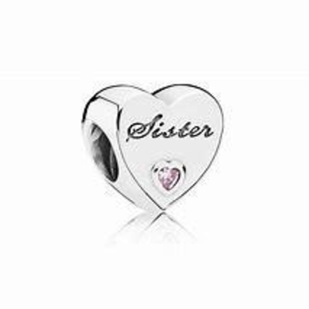 Pandora Sister Heart Charm Pink Trending Family Charms Unique Silver ...