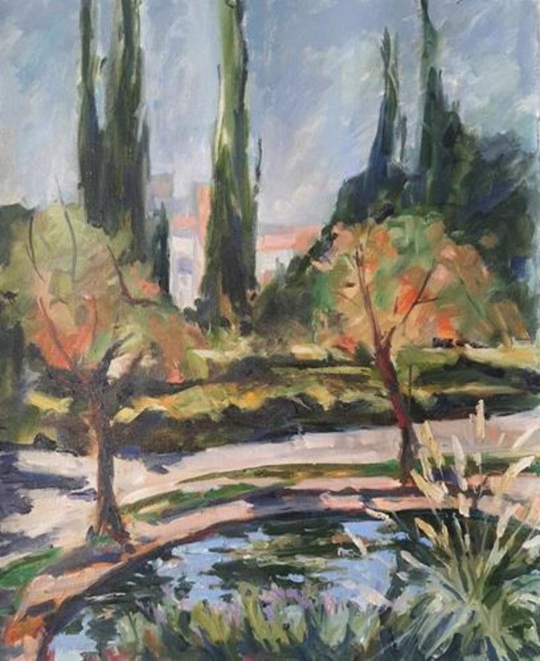 Kfar Saba Park. Original Oil Painting. Interior Art on Canvas ...