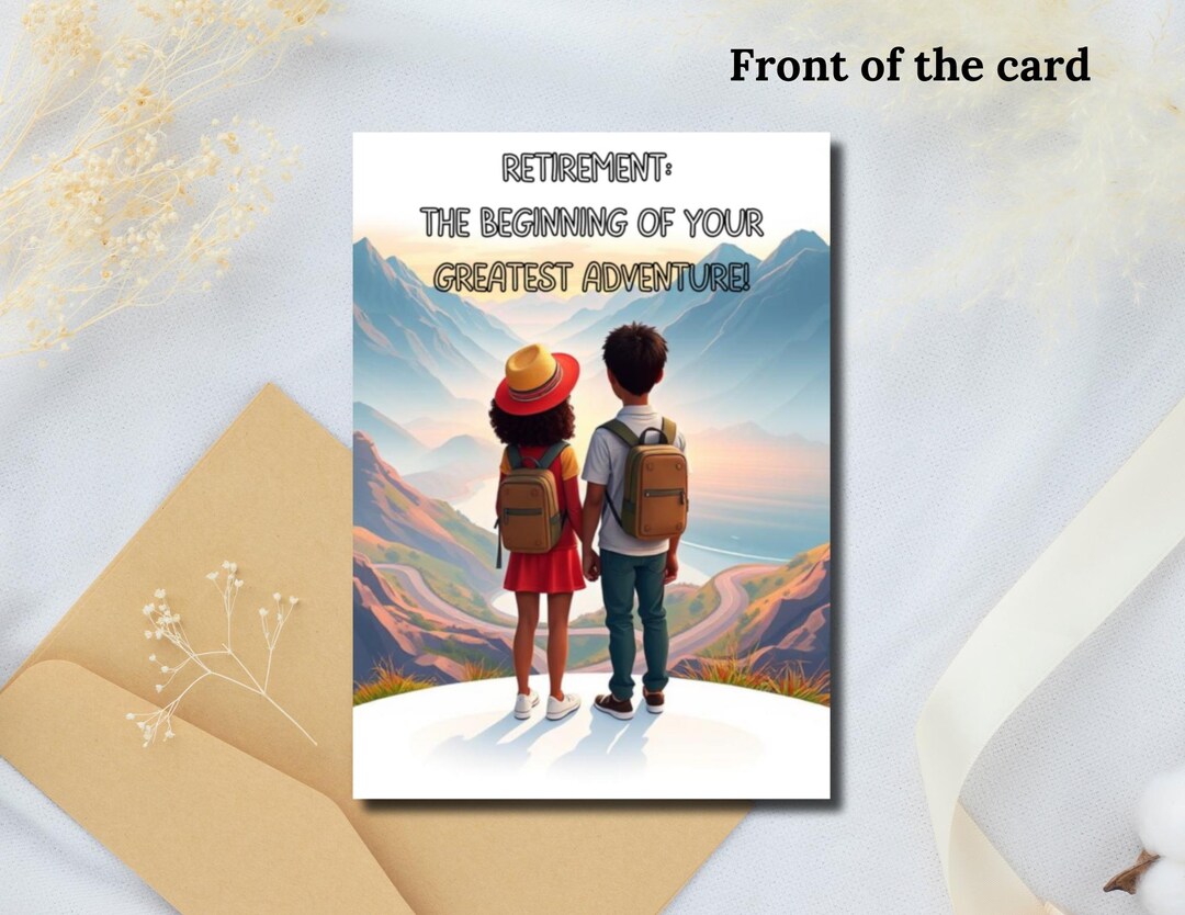 Retirement Digital Card – Printable New Adventure Hiking Design – DIY ...