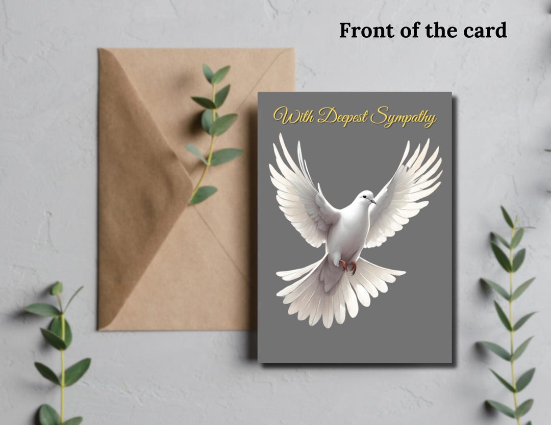 Sympathy Digital Card – Printable White Dove Condolence Design – DIY ...