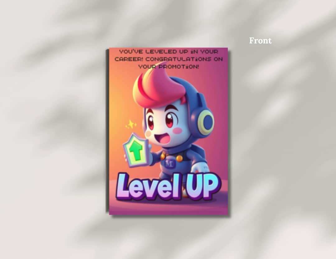 Gamer Promotion Congratulations Digital Card – Level up Printable ...