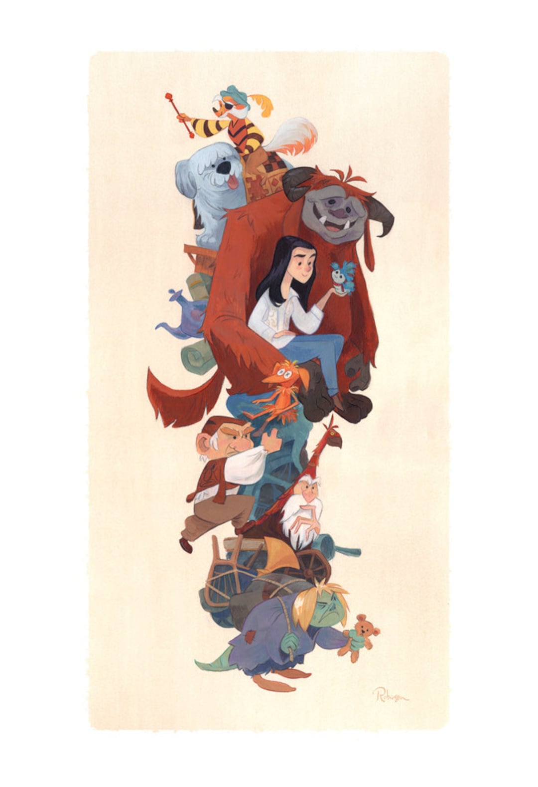 Sarah and Her Friends, Labyrinth Tribute | Fine Art Print | Hoggle, Sir ...