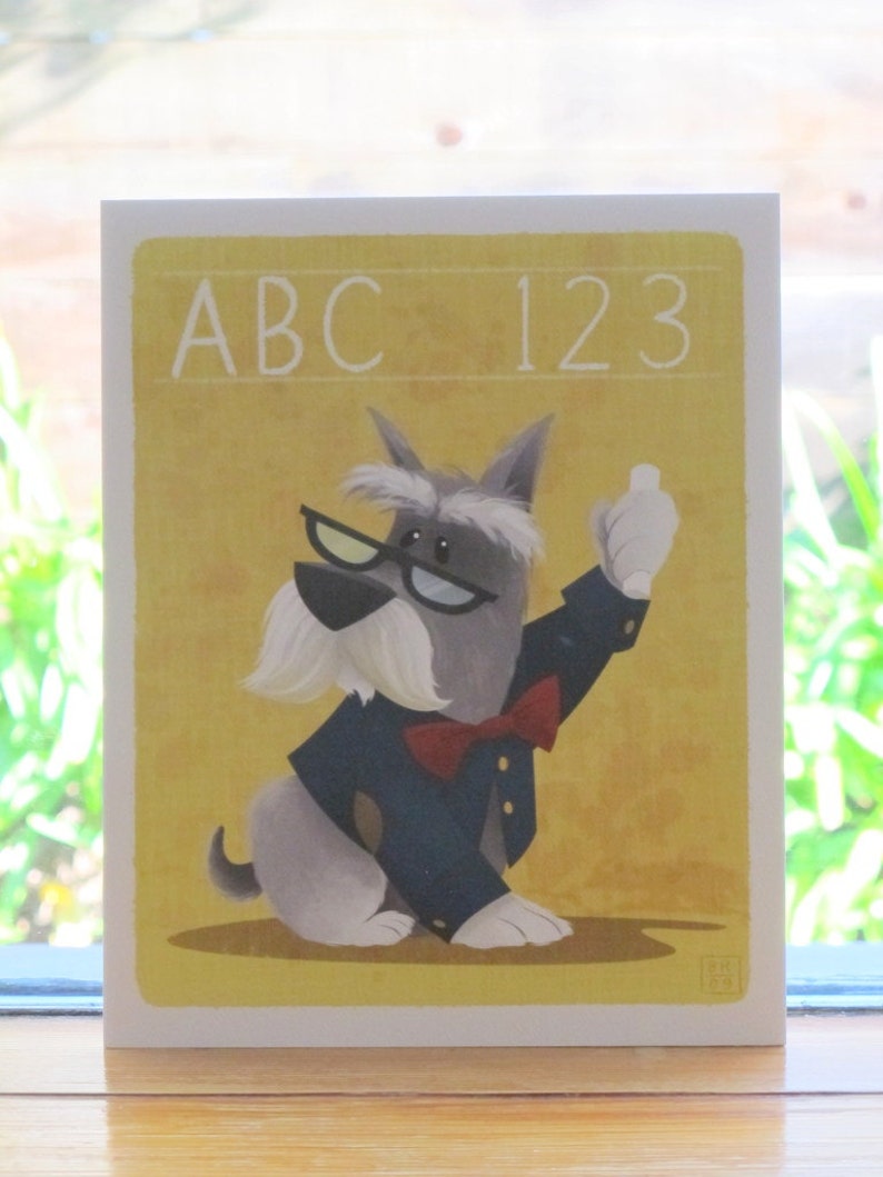 Professor Schnauzer 8x10 Fine Art Print Cute College - Etsy