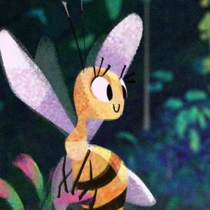 Let's Bee Friends Fine Art Print Honeybees Perfect for Kid's Room or ...