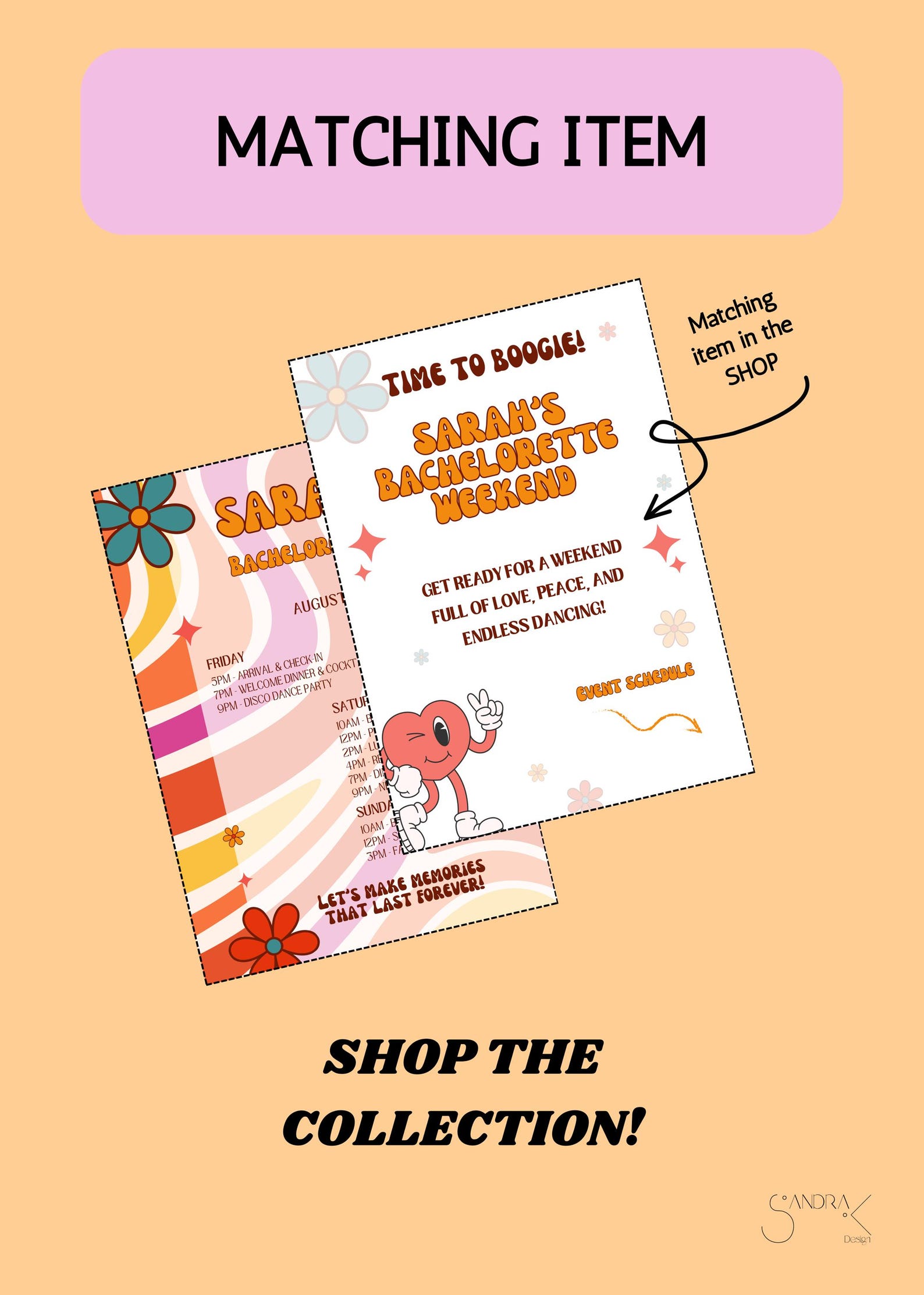 Time to Boogie! Bachelorette Party Thank You Card, Editable Template ...