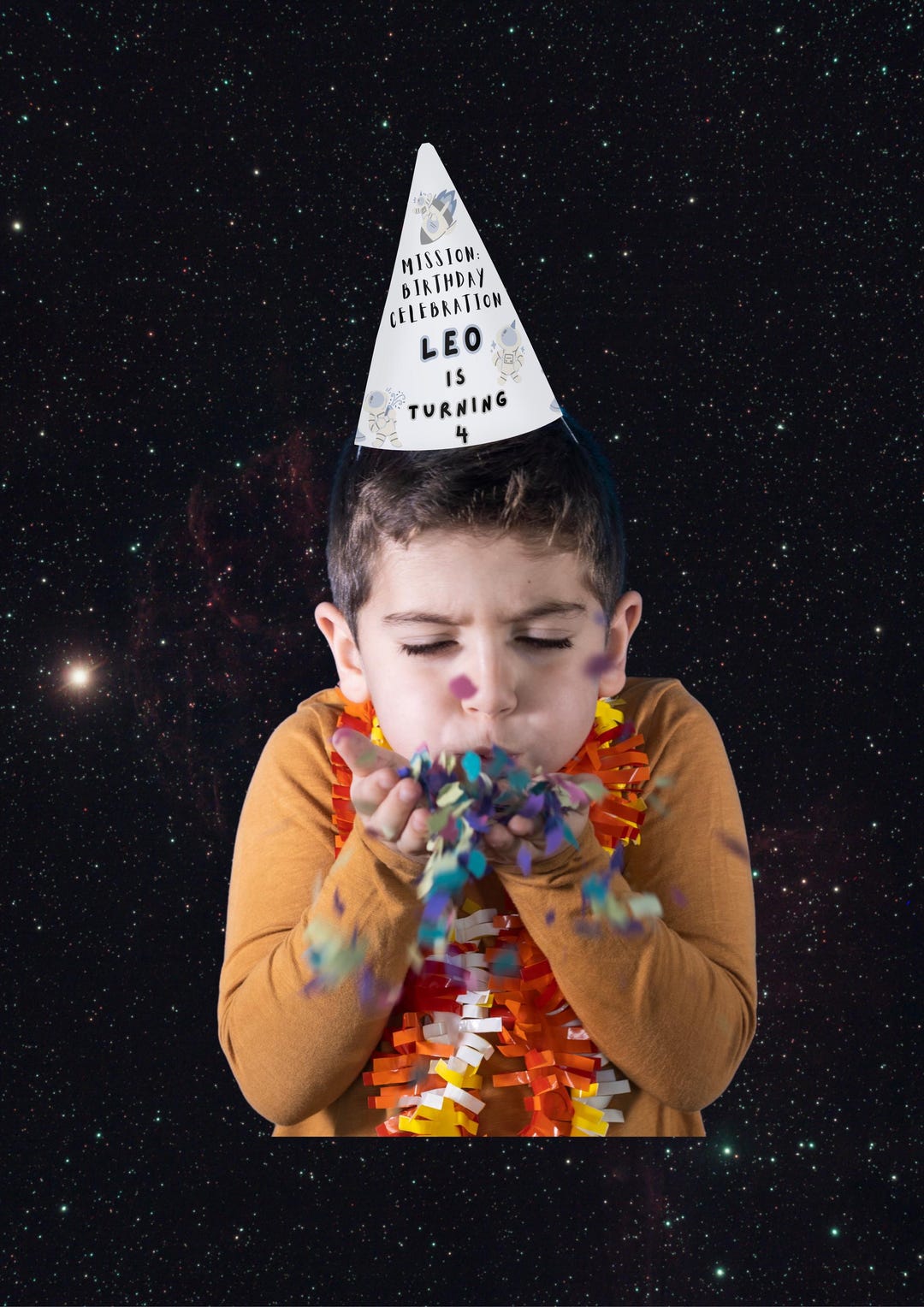 Mission: Birthday Celebration- Space Party Hat Template, Astronaut ...