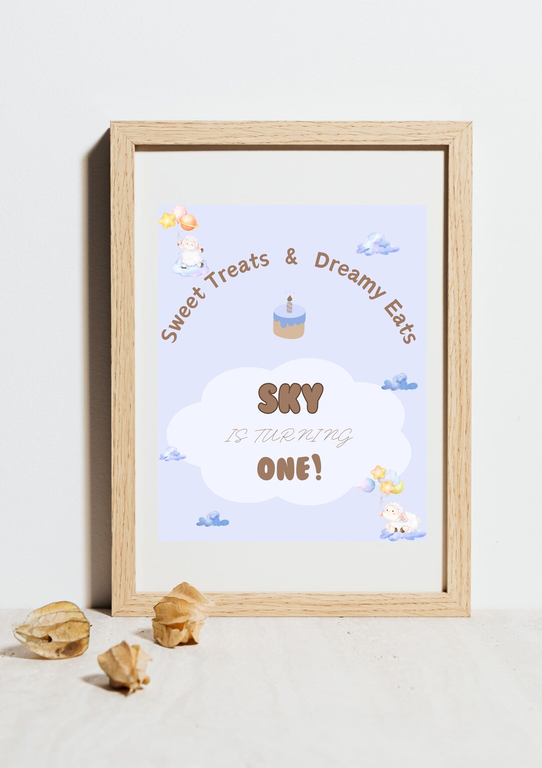 SHEEP PARTY Custom Sign, Cute Lamb Theme, Editable Canva Template, Food ...