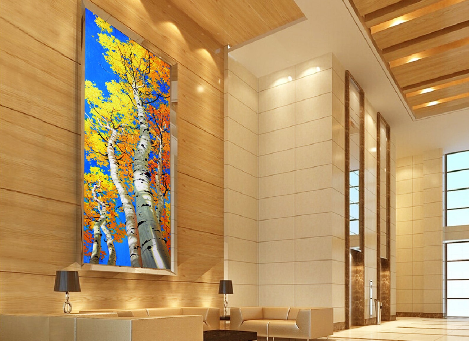 Oil Contemporary Large Art Painting, Tall & Skinny Vertical Canvas for ...