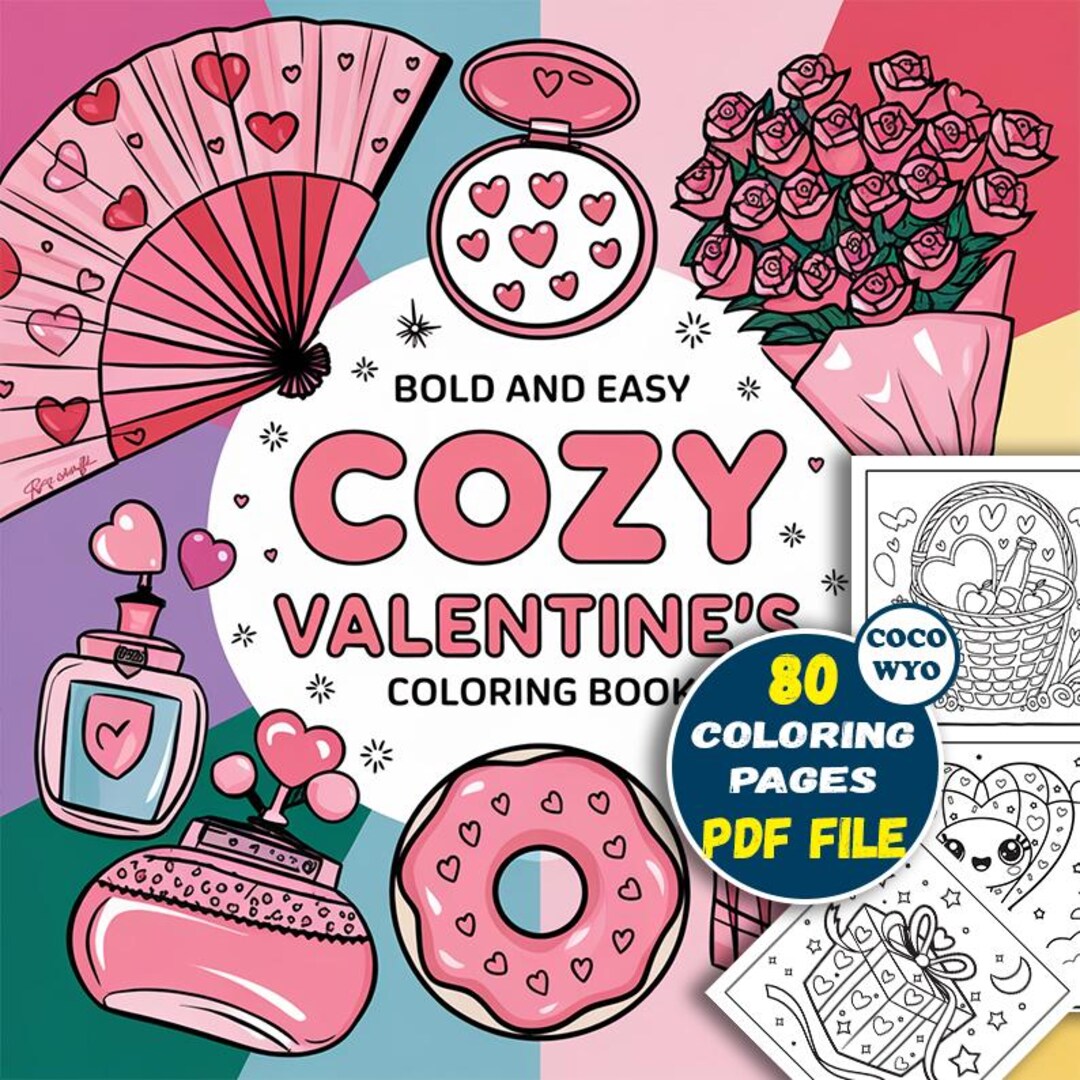 Cozy Valentine's Day Coloring Books, Valentine's Day 2025, Coloring ...