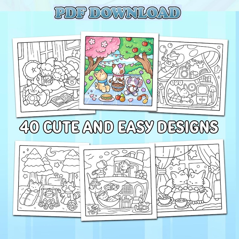 Comfy and Cozy Coloring Book, Coloring Book Cozy Comfy, Coloring Pages ...