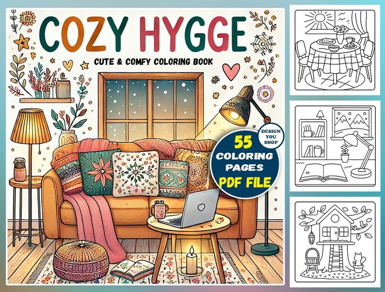 Cozy Hygge Coloring Book, Coloring Books, Cozy Hygge, Coloring Pages ...