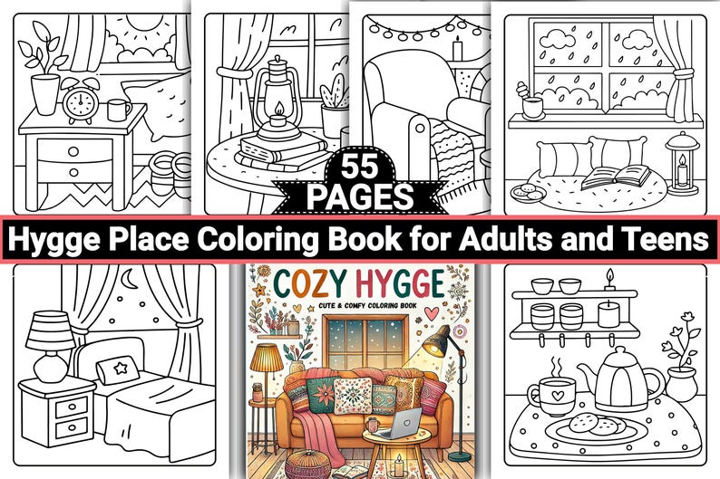 Cozy Hygge Coloring Book, Coloring Books, Cozy Hygge, Coloring Pages ...