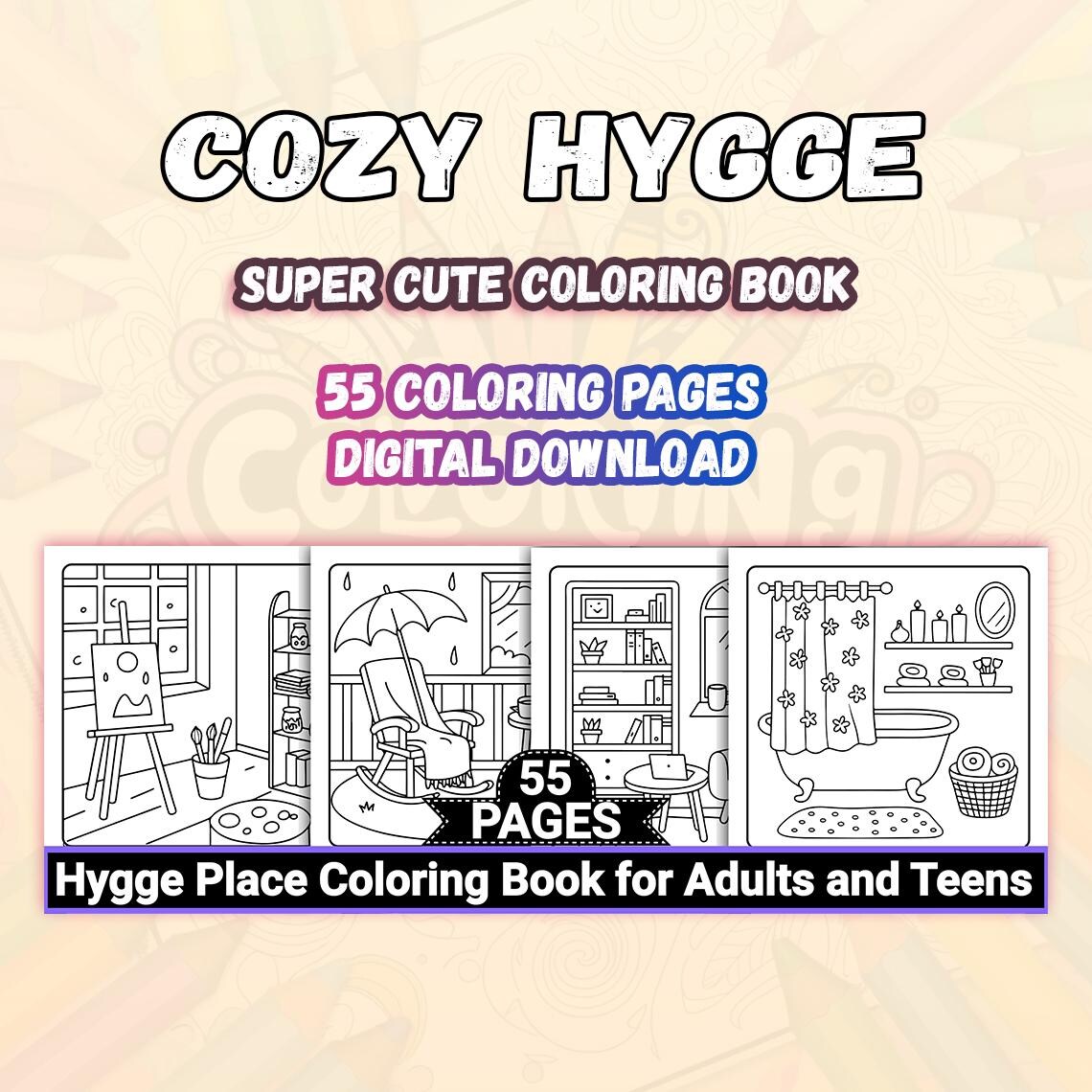 Cozy Hygge Coloring Book, Coloring Books, Cozy Hygge, Coloring Pages ...
