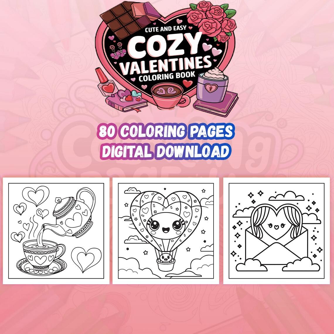 Cozy Valentine's Day Coloring Books, Valentine's Day 2025, Coloring ...