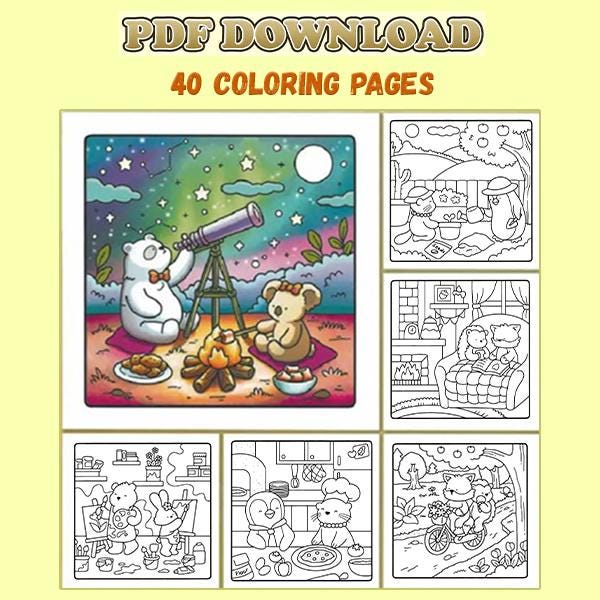 Cozy Date Coloring Book, Coloring Pages for Girls, Cute Coloring Pages ...