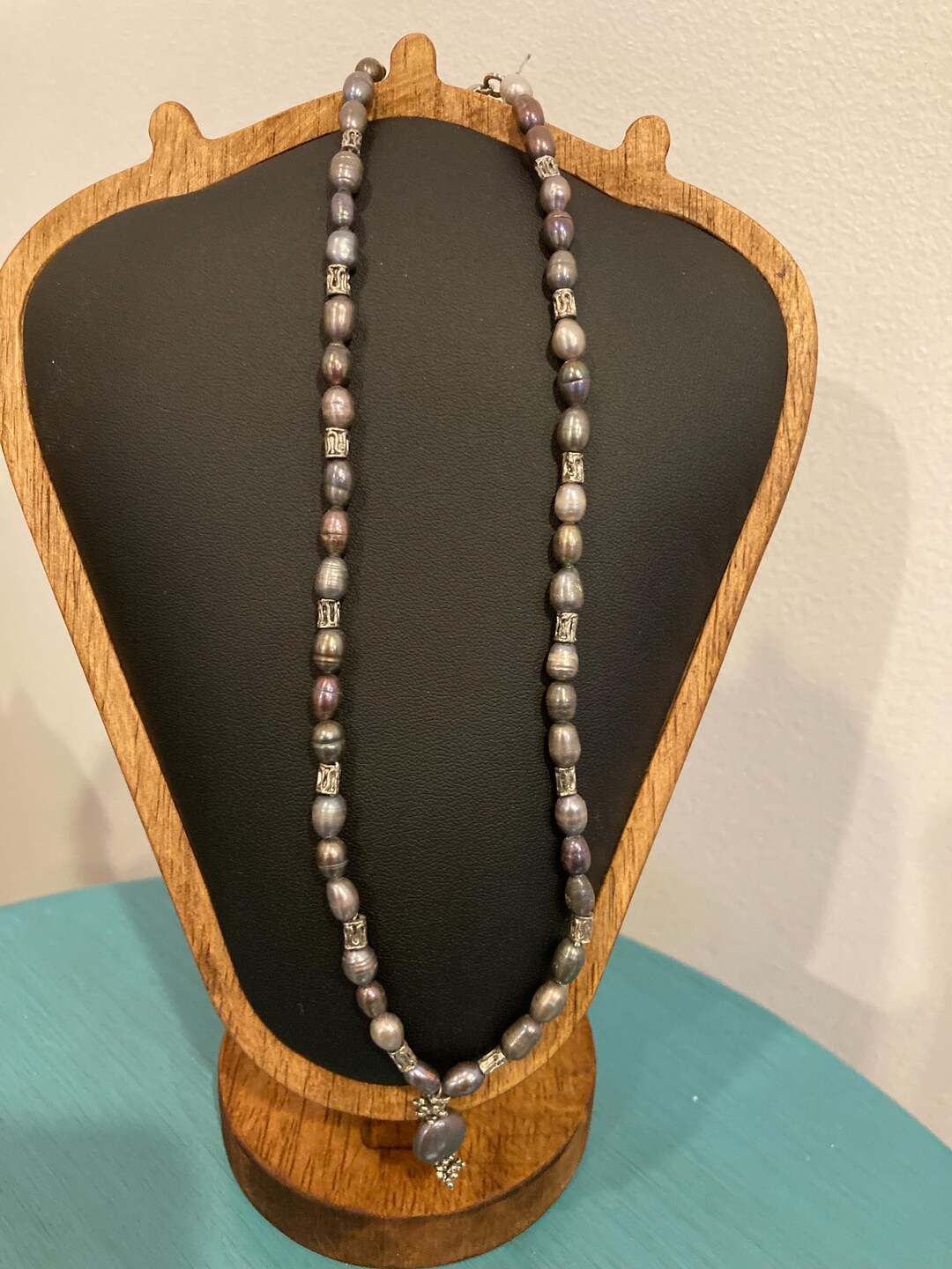 Fantasy Pearls | Genuine Peacock Color Pearl Necklace With Beautiful ...